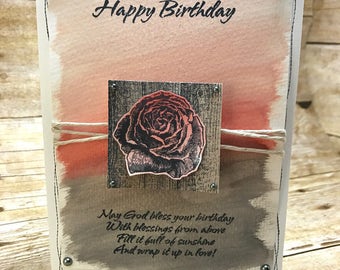 Rustic birthday card | Etsy