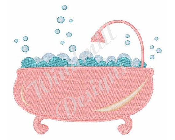 Bath Tub machine embroidery design
