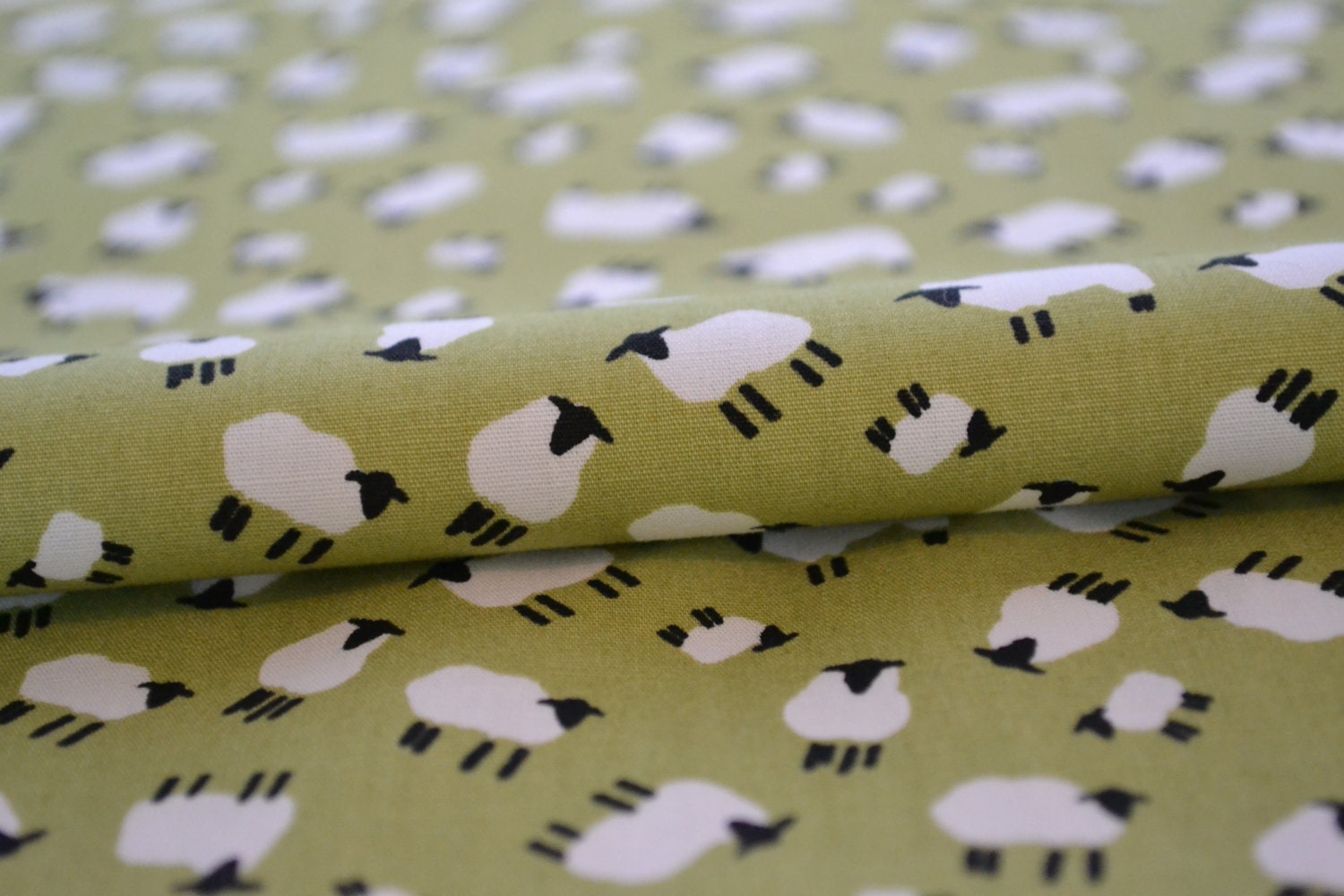 Green sheep fabric sheep design sheep material rose and