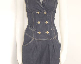 Dark denim dress | Etsy