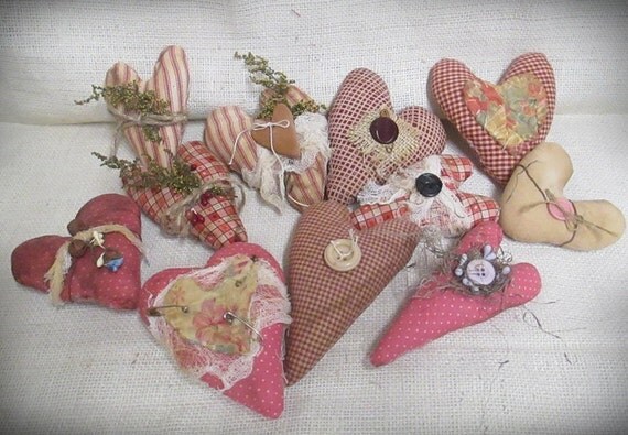Primitive Heart Bowl Fillers/Ornaments