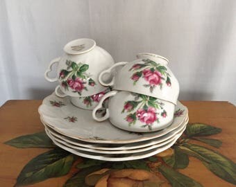 Pink rose tea set | Etsy