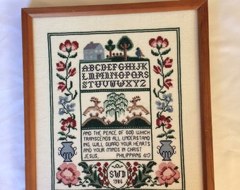 Cross stitch sampler | Etsy