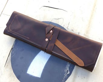 Leather knife roll | Etsy