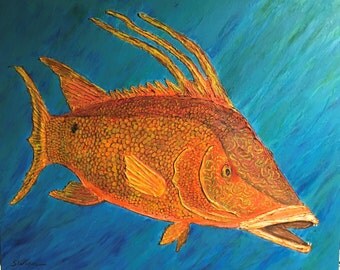 Hogfish art | Etsy