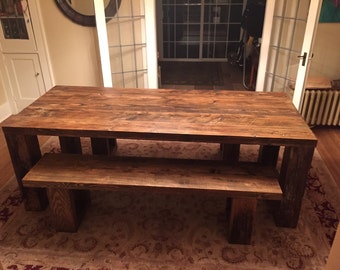 Wood beam table | Etsy