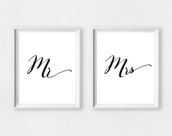 Mr and Mrs Prints Mr and Mrs signs Mr and Mrs print Mr and