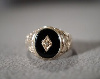 Art deco onyx ring | Etsy