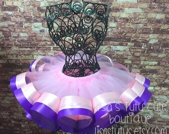 SALE Black red and white tutu. Ribbon trimmed tutu. by LisasTutus