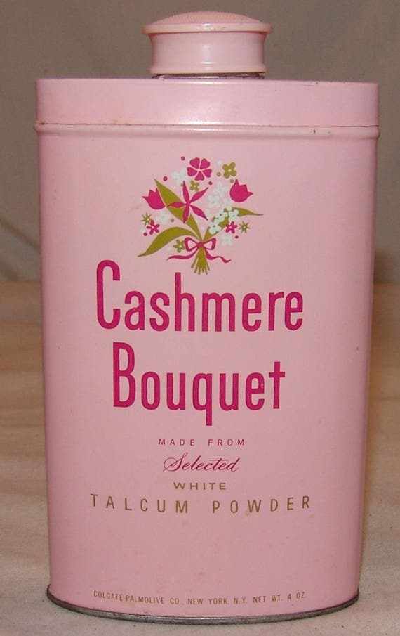 Vtg Cashmere Bouquet Selected White Talcum Powder 4 oz Pink