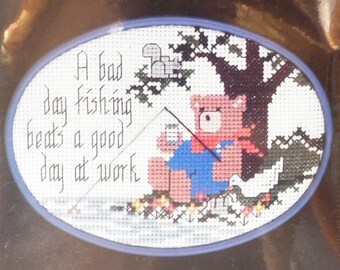 Fishing cross stitch | Etsy