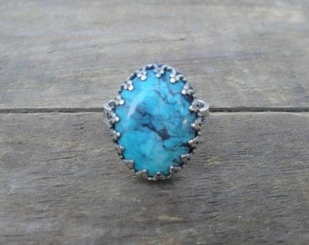 Raw turquoise ring | Etsy