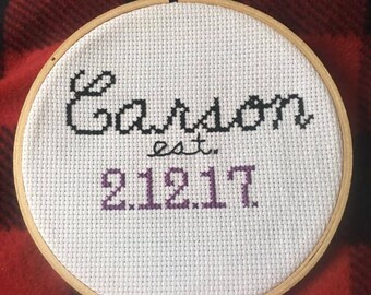 Name cross stitch | Etsy