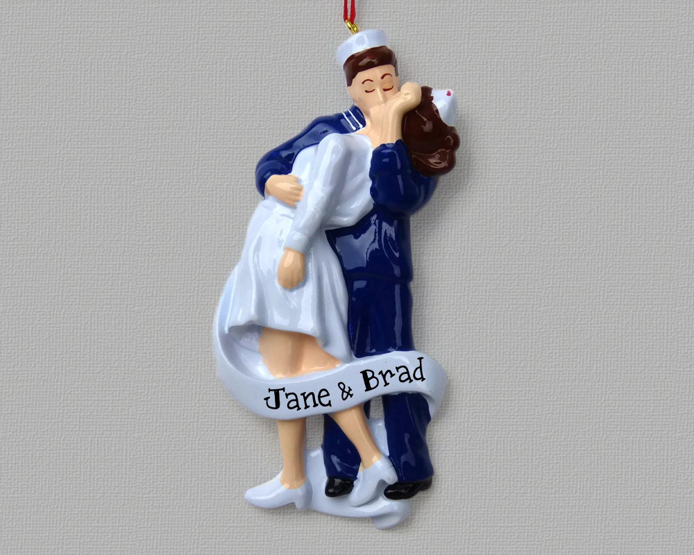SHIPS FREE V-J Day Kissing Couple by OrnamentsInTheGreen on Etsy