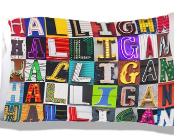 Personalized Pillow featuring ALISON in photos of PINK sign