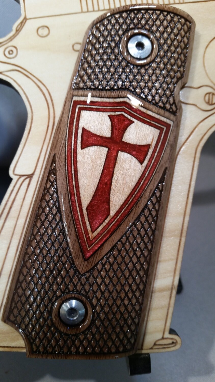 1911 Full Size CRUSADER double inlaid Grips