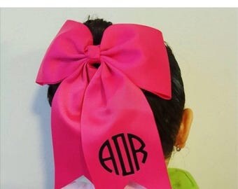 Monogram cheer bow | Etsy