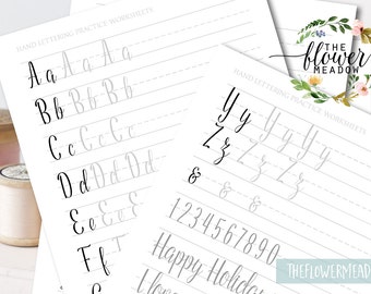Hand lettering worksheets | Etsy