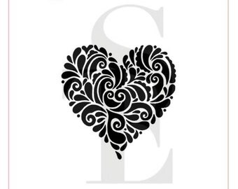 Heart stencil | Etsy