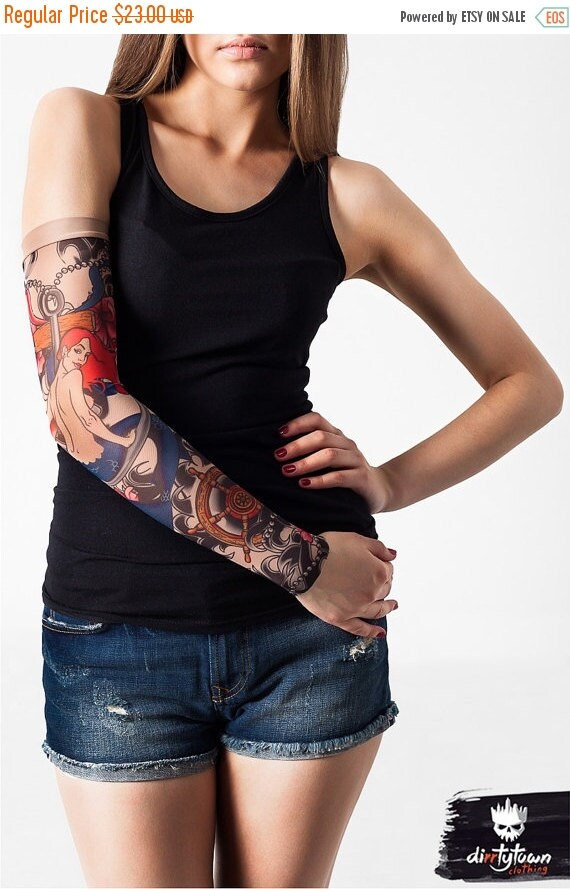 Unisex CORAL SIREN Mesh Tattoo Sleeve by dirrtytownclothing