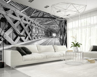 Tunnel wall mural | Etsy