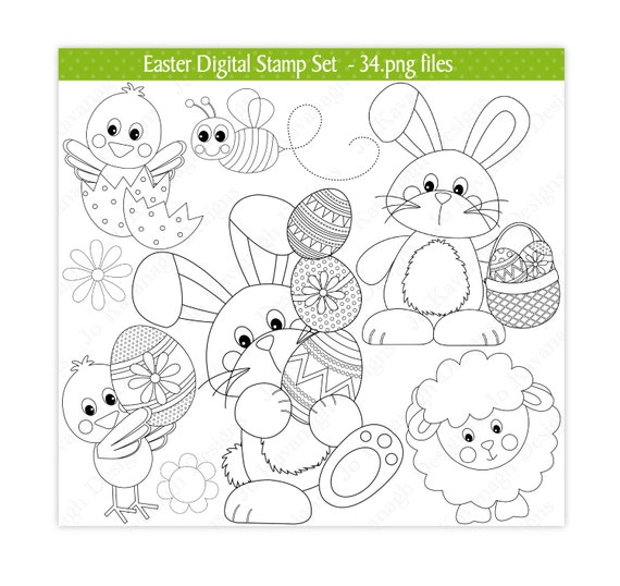 Easter Digital StampsEaster StampsEaster ClipartDigital