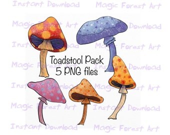 Toadstool clip art | Etsy