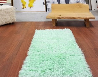 Mint green rug | Etsy