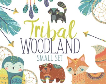 Tribal Animals Clip Art Set Tribal Woodland Clipart Tribal