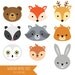 Woodland Animal Faces Clipart / Photo Booth Masks / Baby