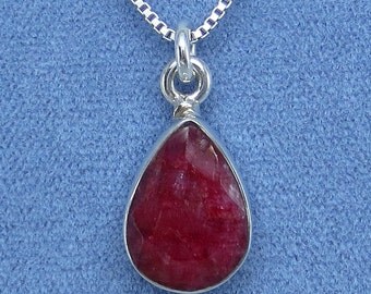 Natural ruby pendant | Etsy