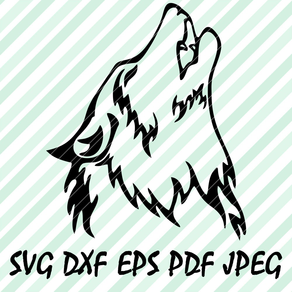 Wolf Face Head SVG DXF Pdf Eps Vector Files Cricut Design