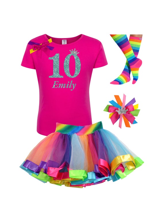 Girls 10th Birthday 10th Birthday Party Rainbow Tutu Rainbow