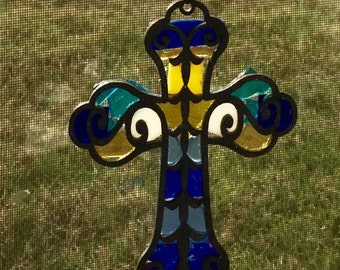 Stained glass cross | Etsy