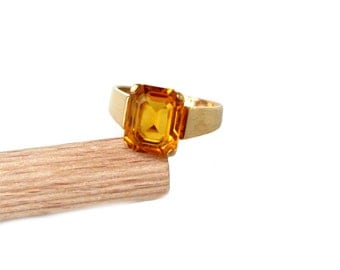 Gelber stein ring | Etsy