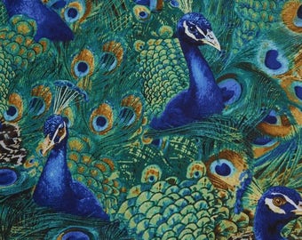 Peacock fabric | Etsy