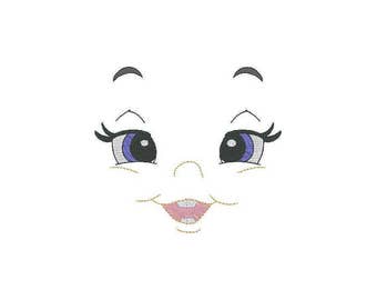 Doll face embroidery | Etsy