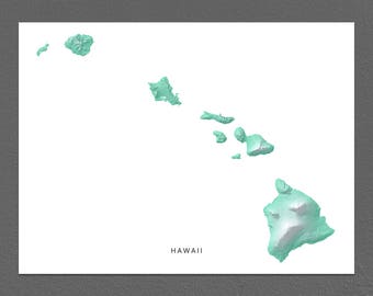 Kailua-Kona Map Print Hawaii poster
