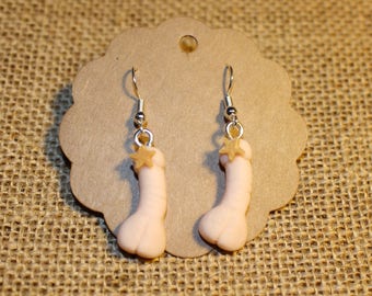 Brown Willy earrings Penis earrings Fun earrings Joke Gift