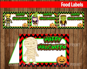 Halloween Food Tents Halloween Party Food Labels Halloween