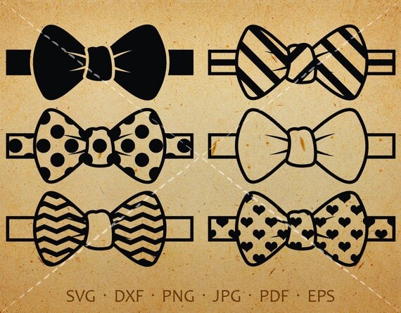 Bow SVG Chevron Polka Dot Bow Clipart Silhouette Cricut Cut
