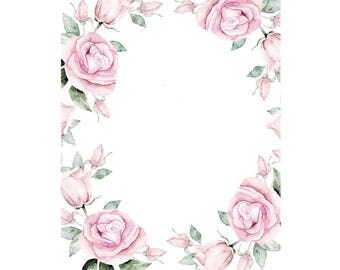 Rose border clip art | Etsy