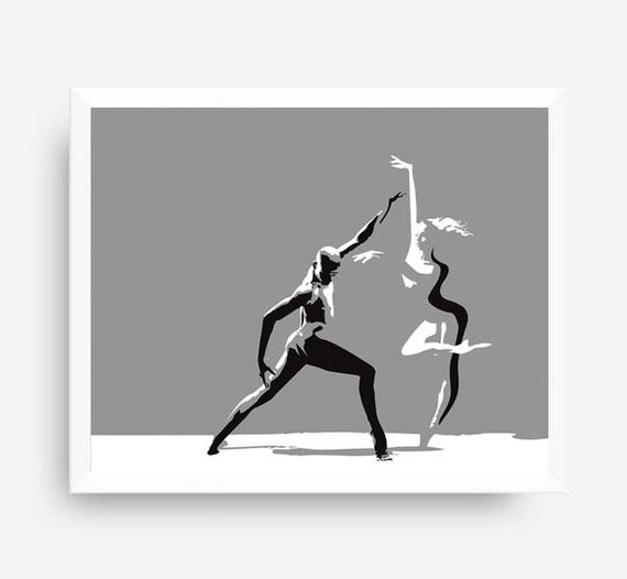 Dancers Art Print Modern dance Poster Ballet Dance Art