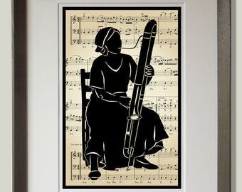 Bassoon Art Print Hand Signed