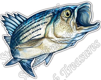 Striped bass sticker | Etsy