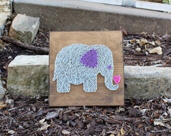 Elephant string art | Etsy