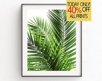 Green leaf print | Etsy