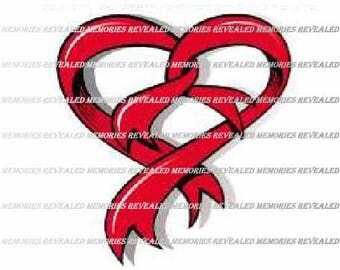 Ribbon heart svg | Etsy