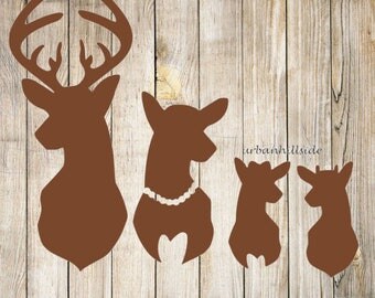 Deer family decal | Etsy