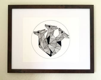 Geometric animal art | Etsy
